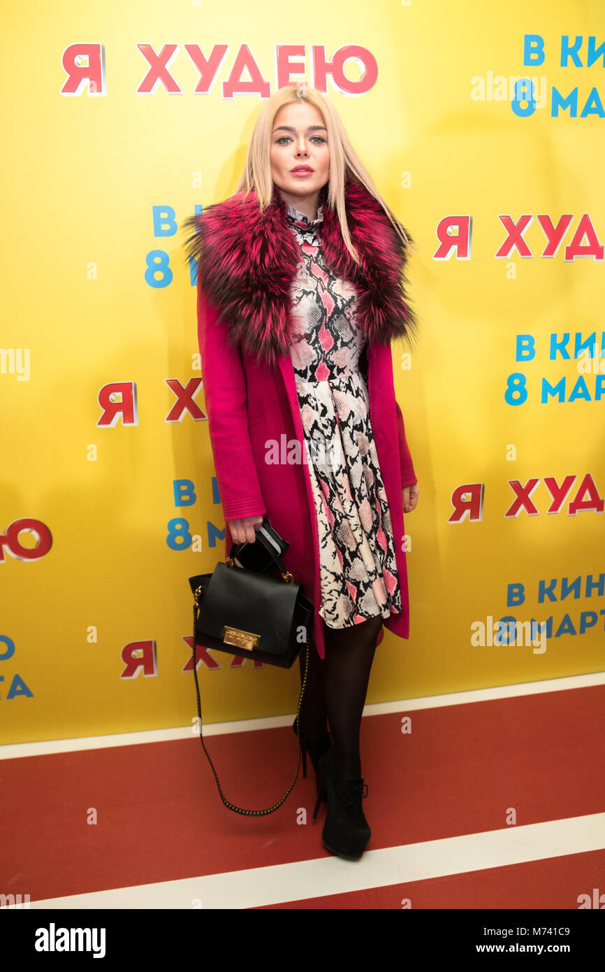 Moscow, Russia. 6th March, 2018. Singer Alina Grosu, attends the ...