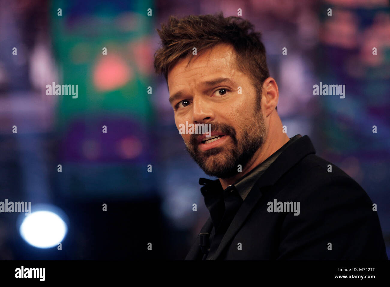 Singer Ricky Martin during a visit to the television program "El ...