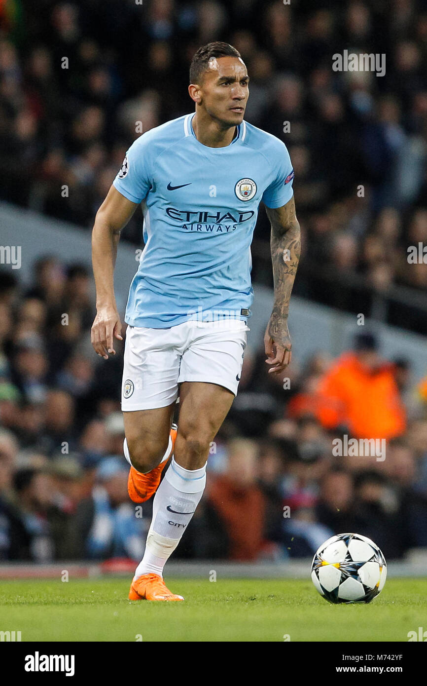Manchester, UK. 7th March, 2018. Danilo of Manchester City during the ...