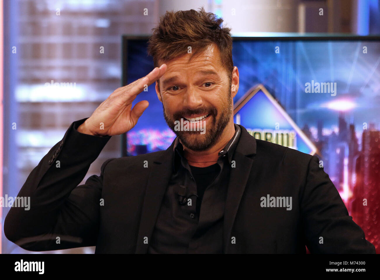 Singer Ricky Martin during a visit to the television program "El ...