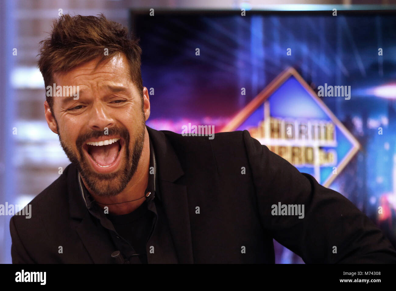 Singer Ricky Martin during a visit to the television program "El ...