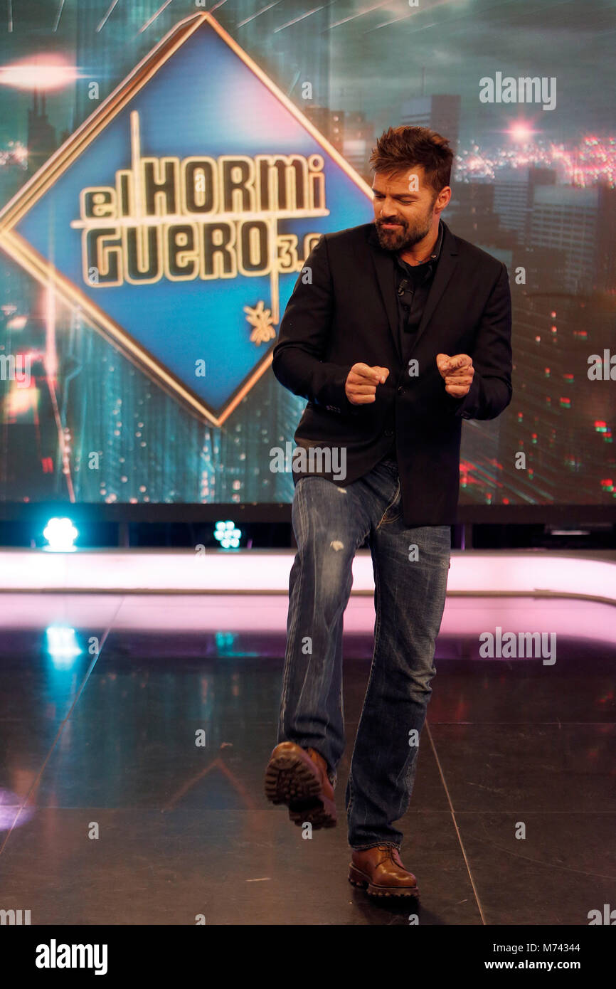 Singer Ricky Martin during a visit to the television program "El ...