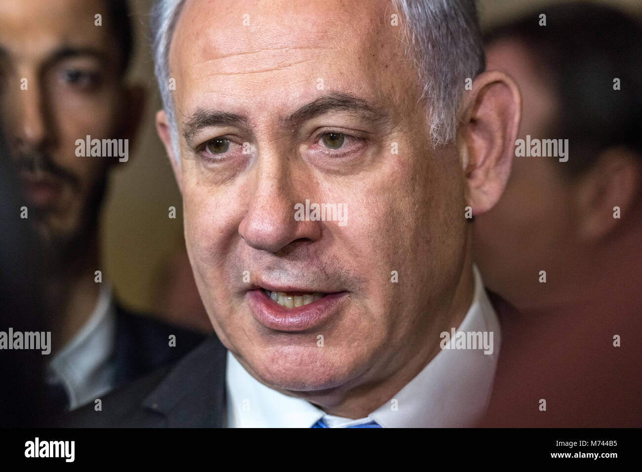 New York, USA, 8 Mar 2018. Israeli Prime Minister Benjamin Netanyahu ...