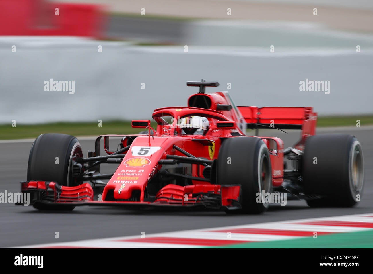 Sebastian Vettel Ferrari Montmelo 08-03-2018 Formula 1 test ...