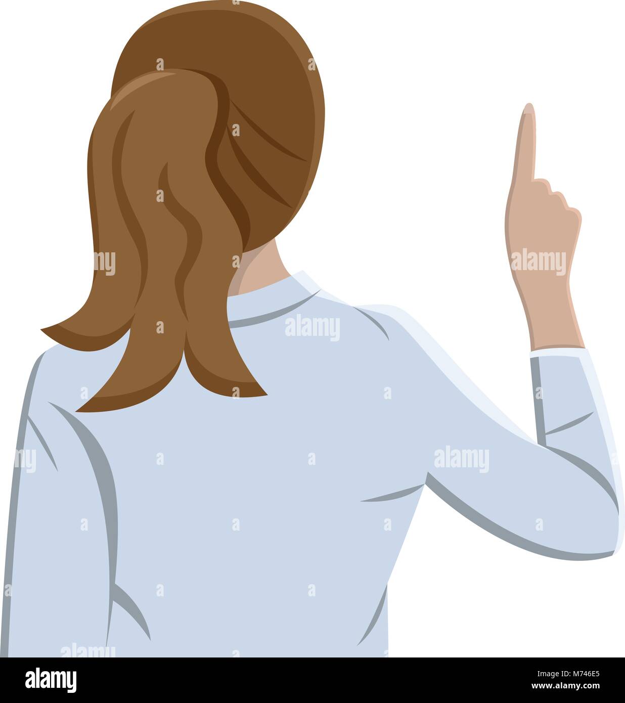 Cartoon business woman pointing out, vector Stock Vector Image & Art ...