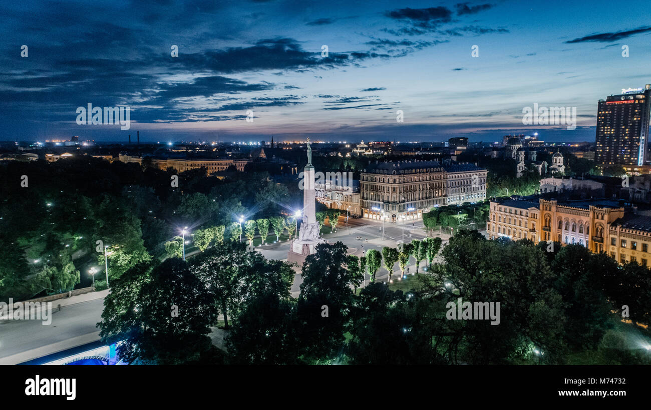 Riga city night time bridge hi-res stock photography and images - Alamy
