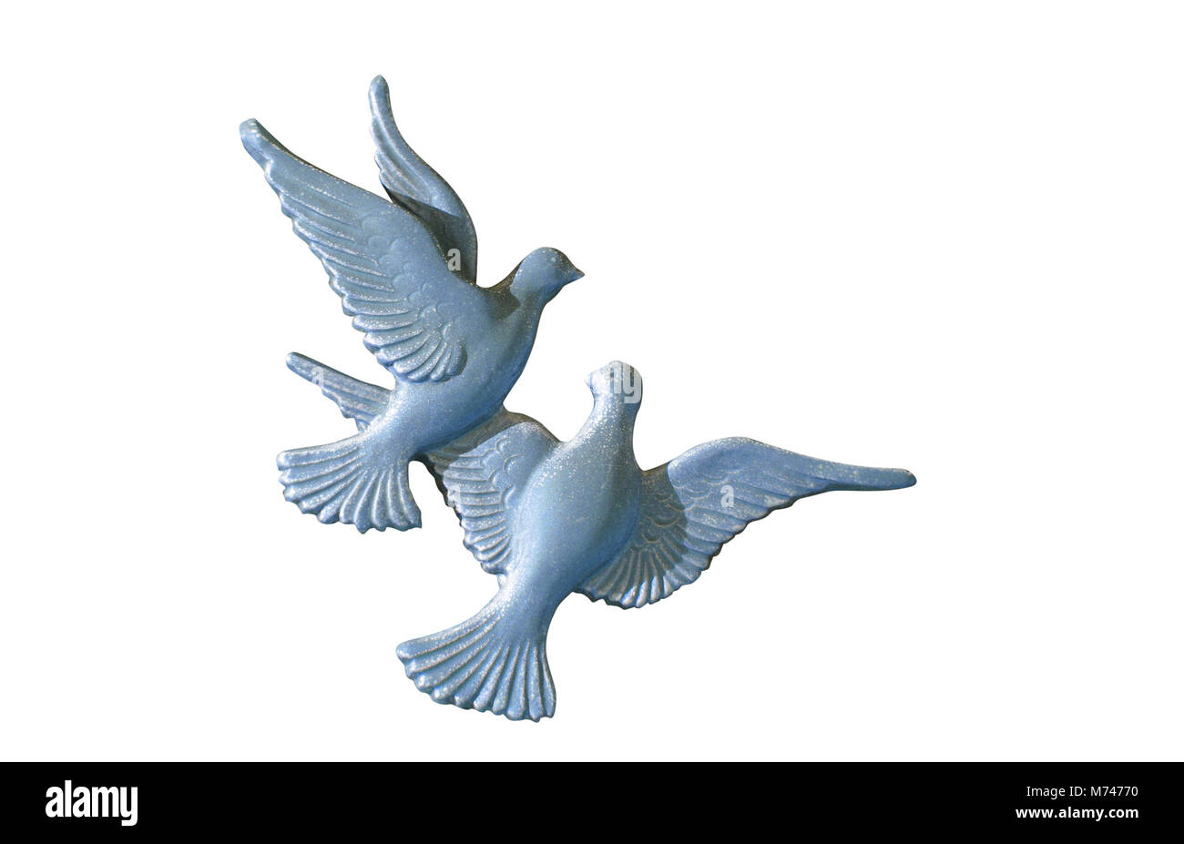 symbol of dove made of metal isolated on white Stock Photo - Alamy