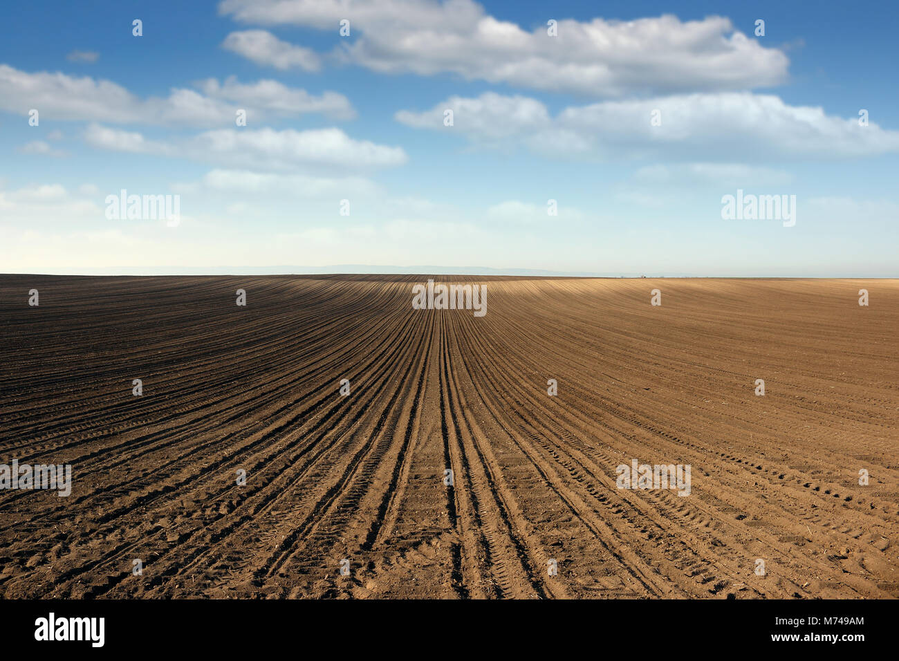 plowed field farmland landscape spring season Stock Photo - Alamy