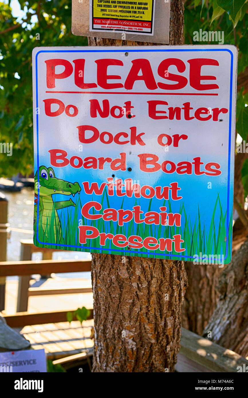 Please do not enter the dock sign at an airboat tours place in ...