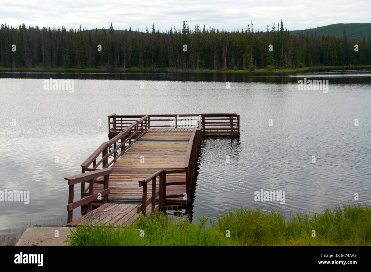 Walloper Lake fishing pier, Walloper Lake Provincial Park, British ...