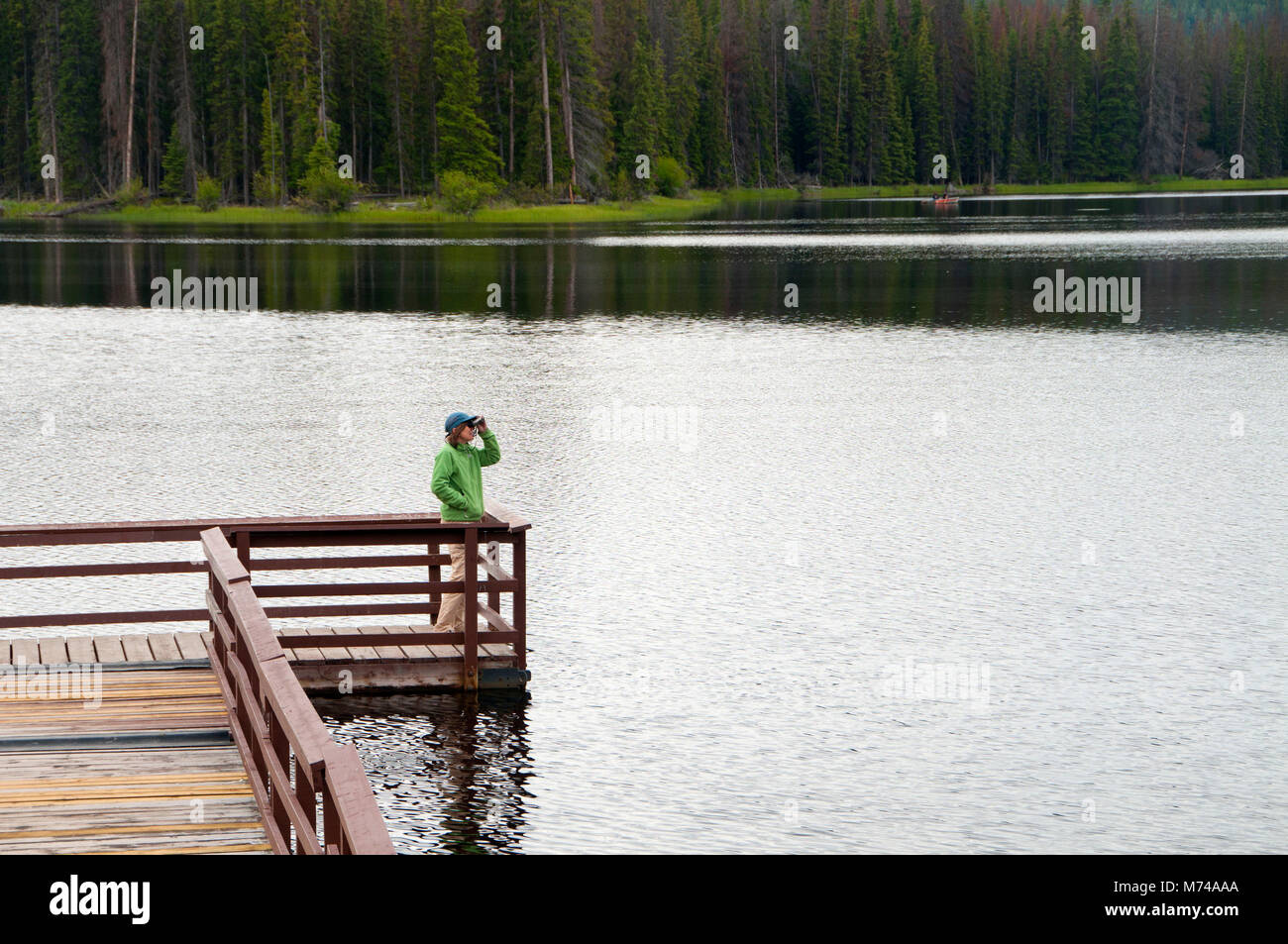 Walloper Lake fishing pier, Walloper Lake Provincial Park, British ...