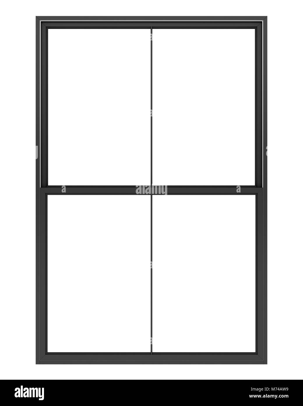 black metallic window isolated on white background. 3d illustration ...