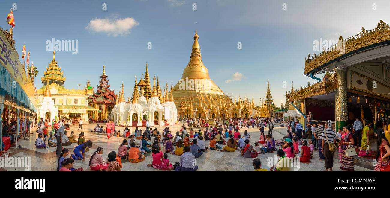 Yangon (Rangoon): Shwedagon Pagoda: Wish Fulfilling Place, people ...