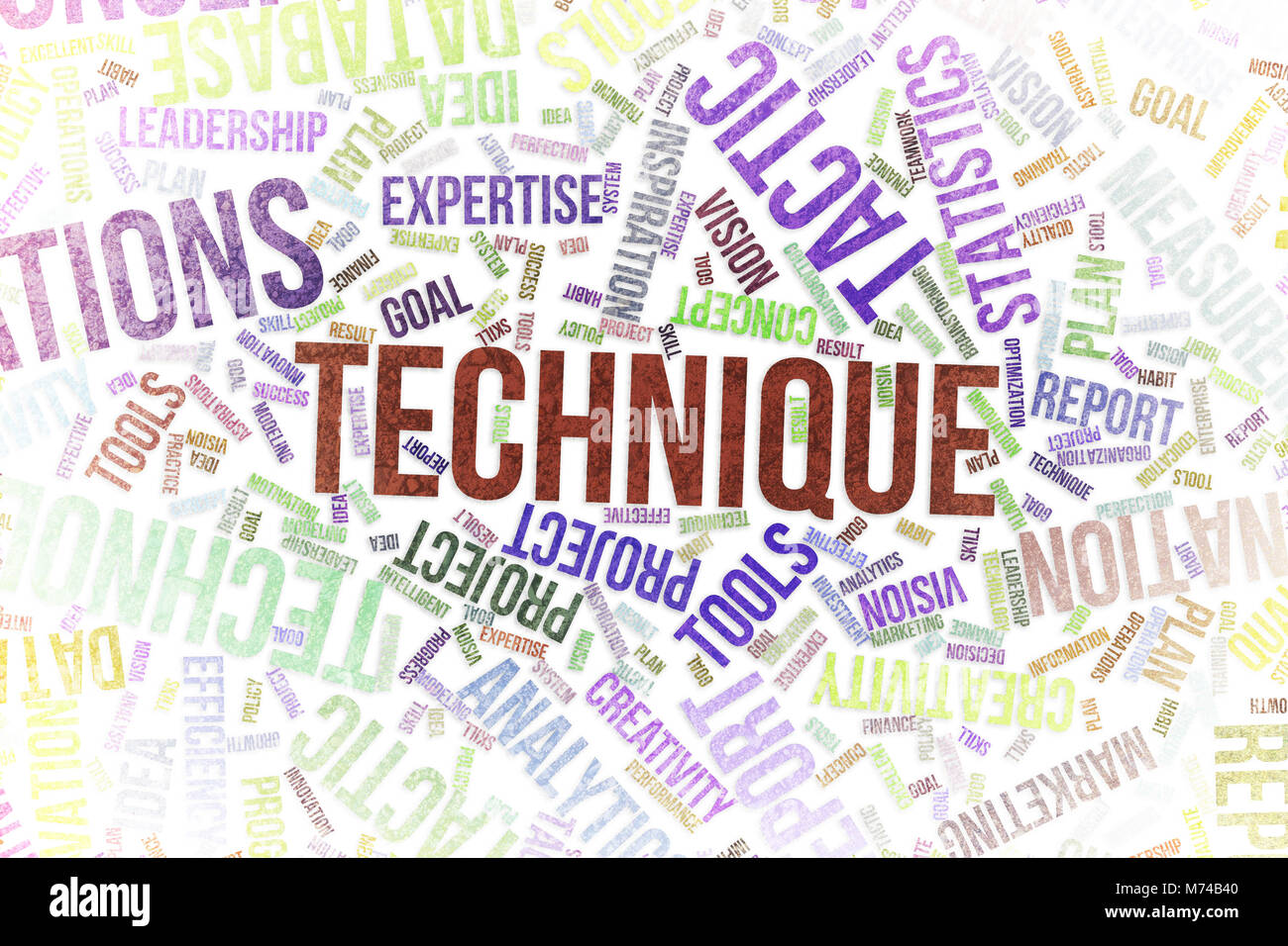 Technique, business conceptual word cloud for for design wallpaper ...