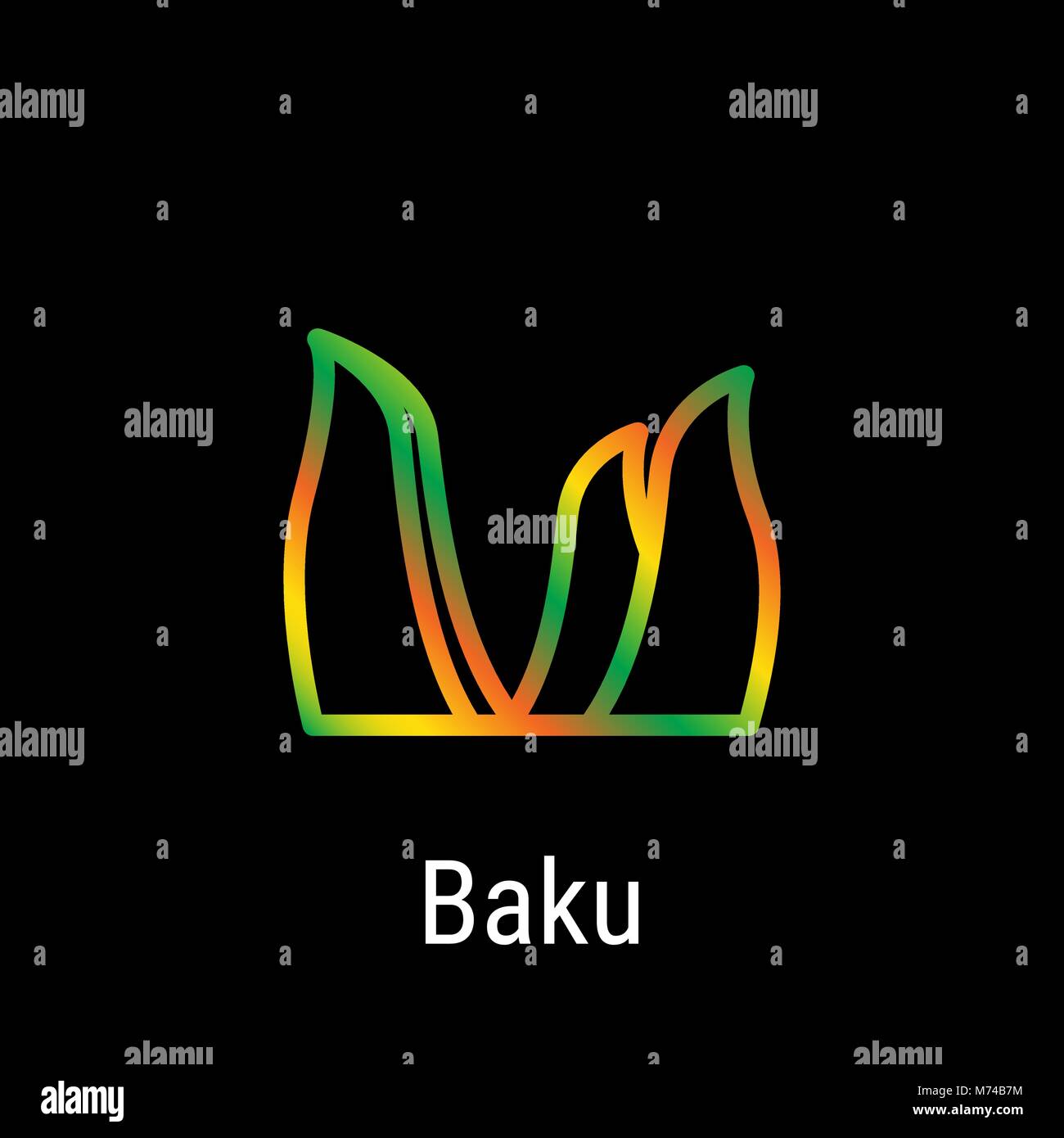 Baku, Azerbaijan Vector Line Icon Stock Vector Image & Art - Alamy