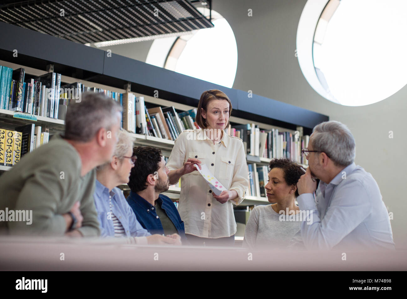 Mature students on adult education course Stock Photo - Alamy