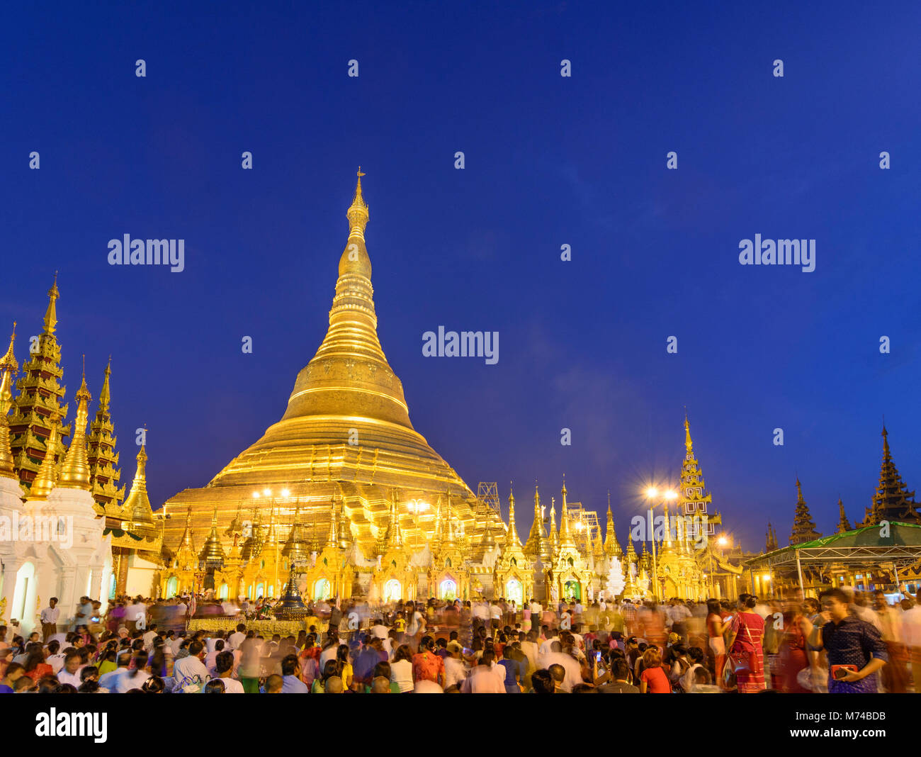 Yangon (Rangoon): Shwedagon Pagoda: Wish Fulfilling Place, people ...