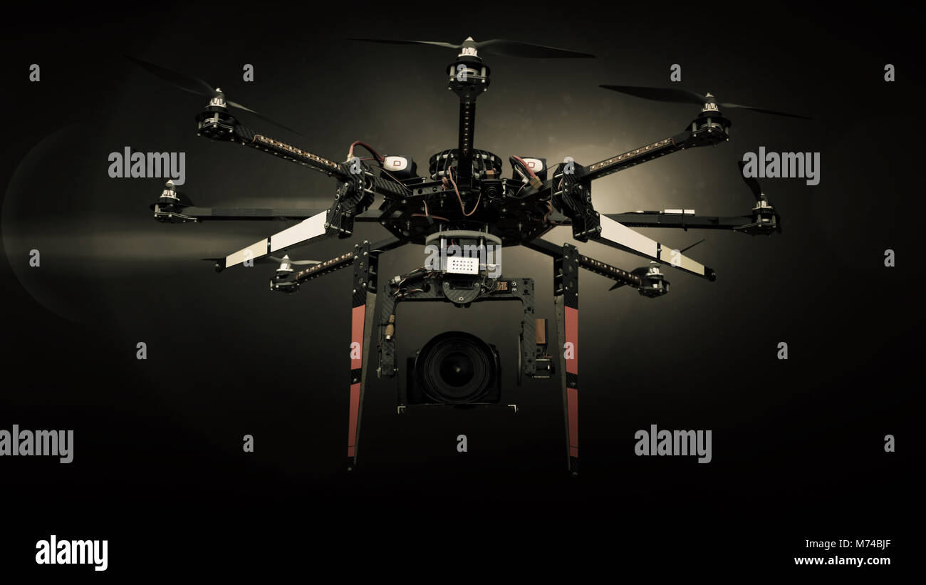 Big Carbon Drone dslr dji summer in the air with gimbal RC RX with ...