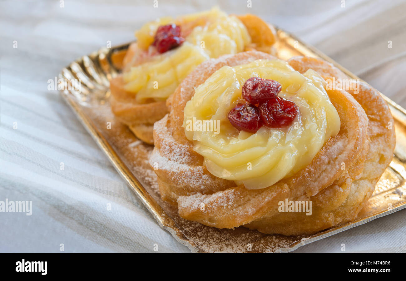 typical neapolitan pastry called zeppola di san giuseppe Stock Photo ...