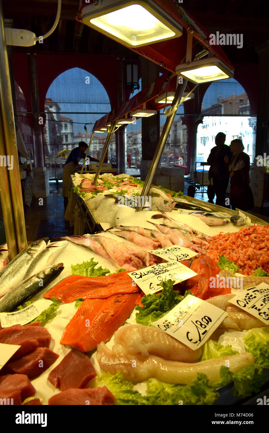 The Rialto Fish Market in Venice Italy Stock Photo - Alamy