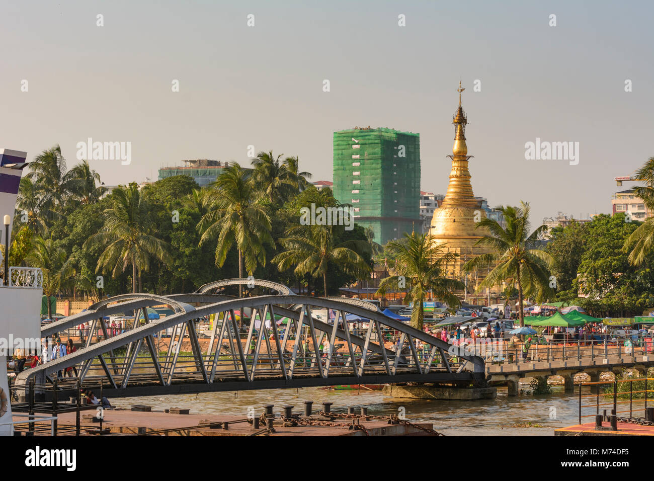Yangon (Rangoon): Botataung Paya temple at Yangon River, , Yangon ...