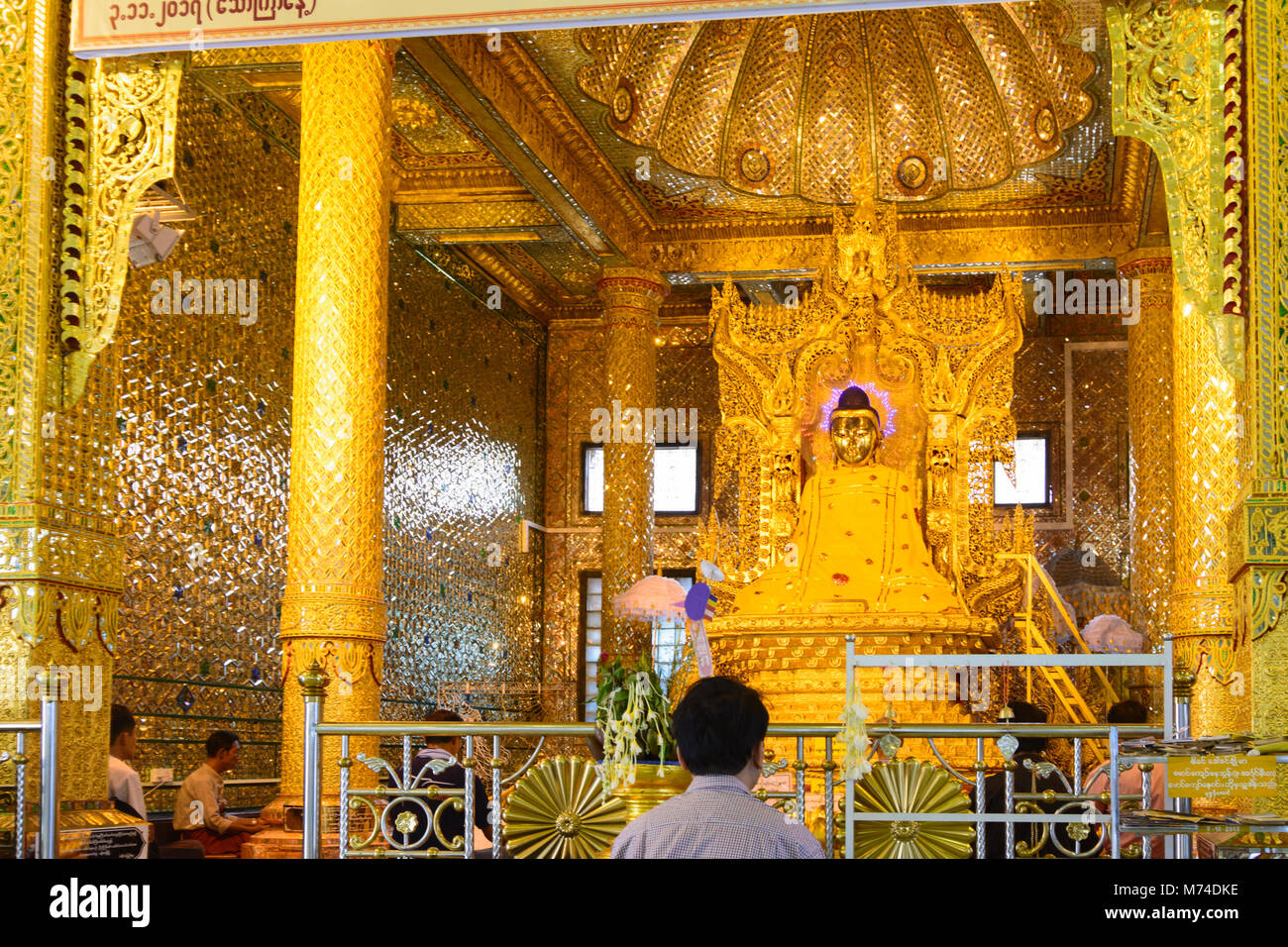 Yangon (Rangoon): Botataung Paya temple: Buddha statue, , Yangon Region ...