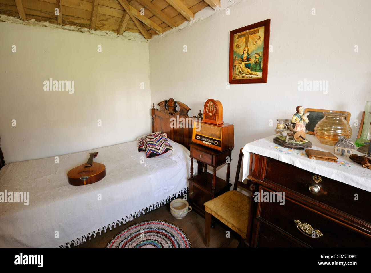 Interior of a traditional house, Santa Maria island. Azores, Portugal ...