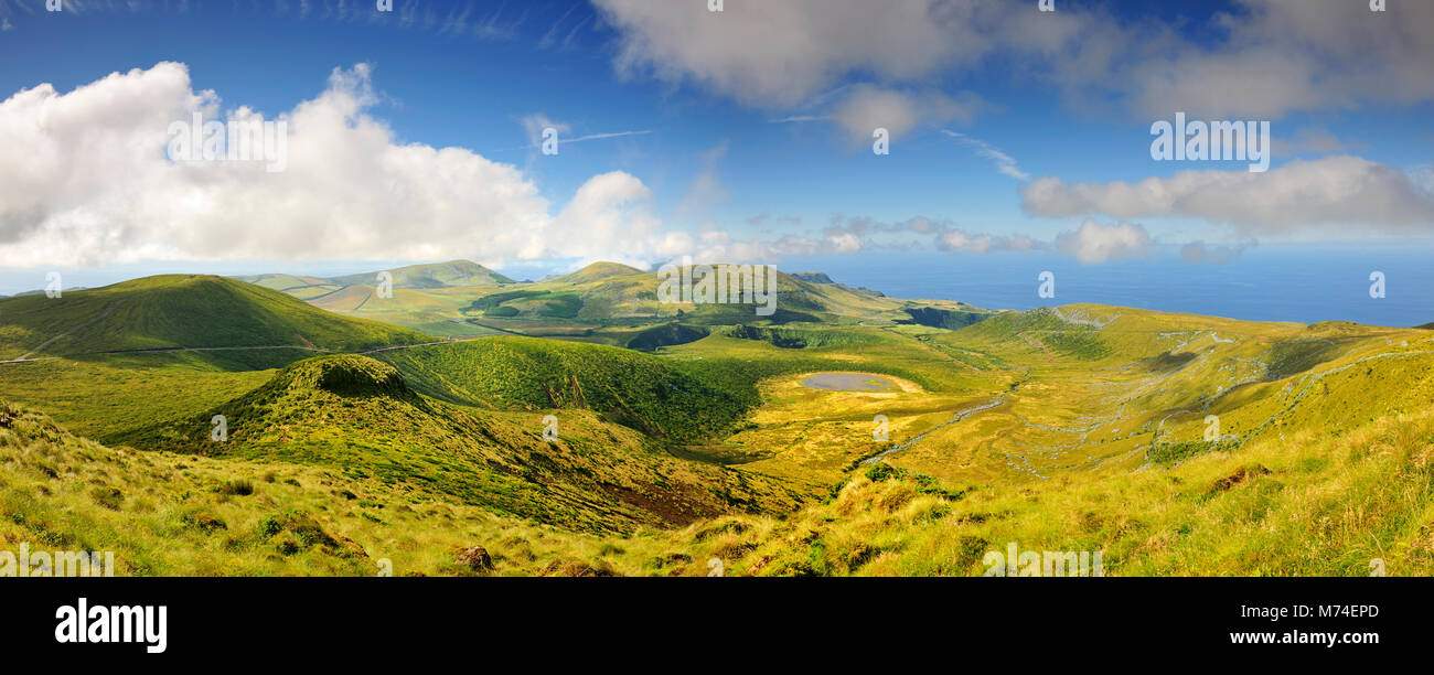 Plateau of the lagoons and Lagoa Branca, Flores island. Azores ...