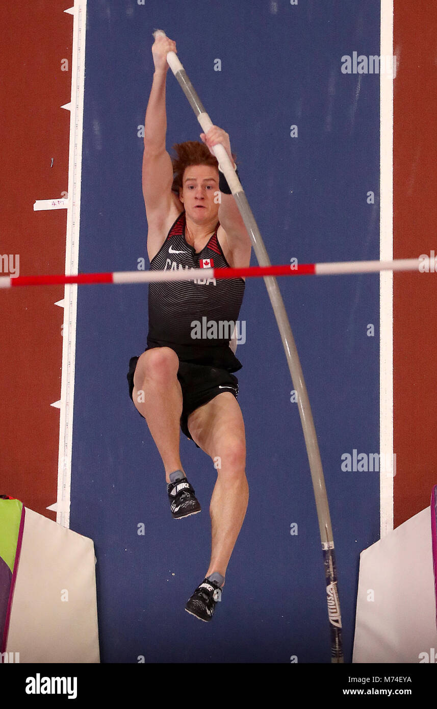 Canada's Shawnacy Barber in action during the men's Pole Vault during ...