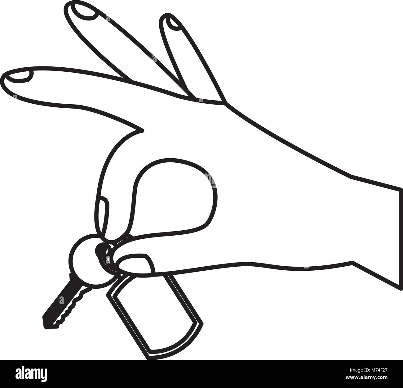 hand holding keychain and key Stock Vector Image & Art - Alamy
