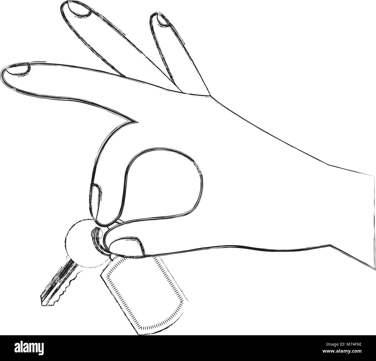 hand holding keychain and key Stock Vector Image & Art - Alamy