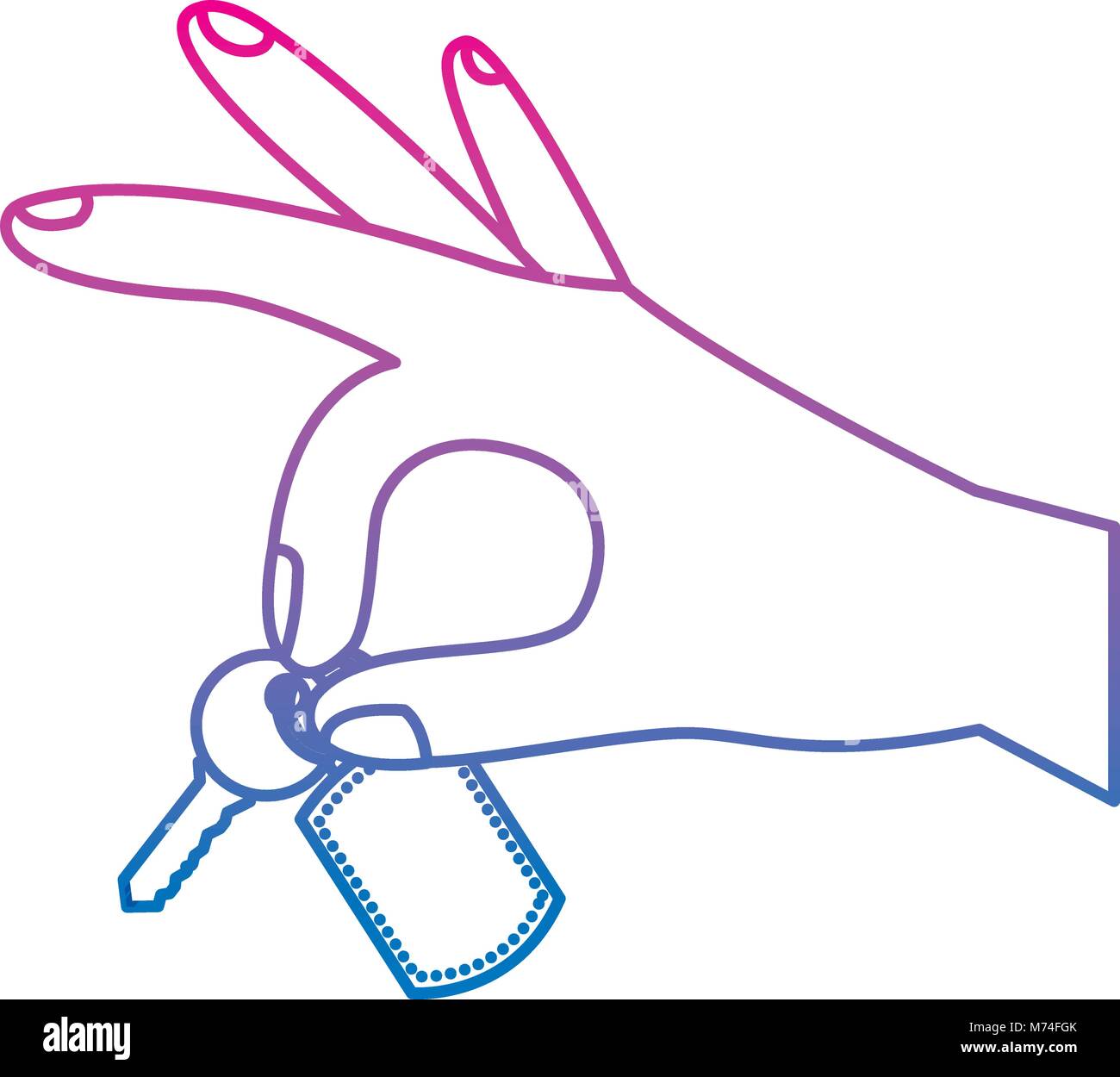 hand holding keychain and key Stock Vector Image & Art - Alamy