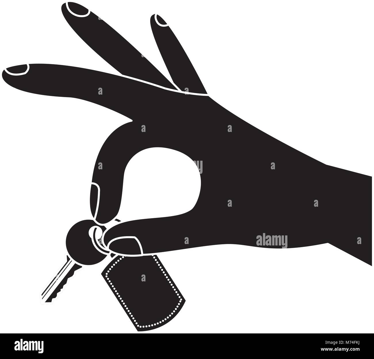 hand holding keychain and key Stock Vector Image & Art - Alamy