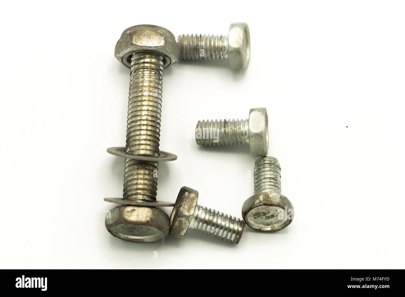 English alphabet of nut, isolated on white background, front view from ...