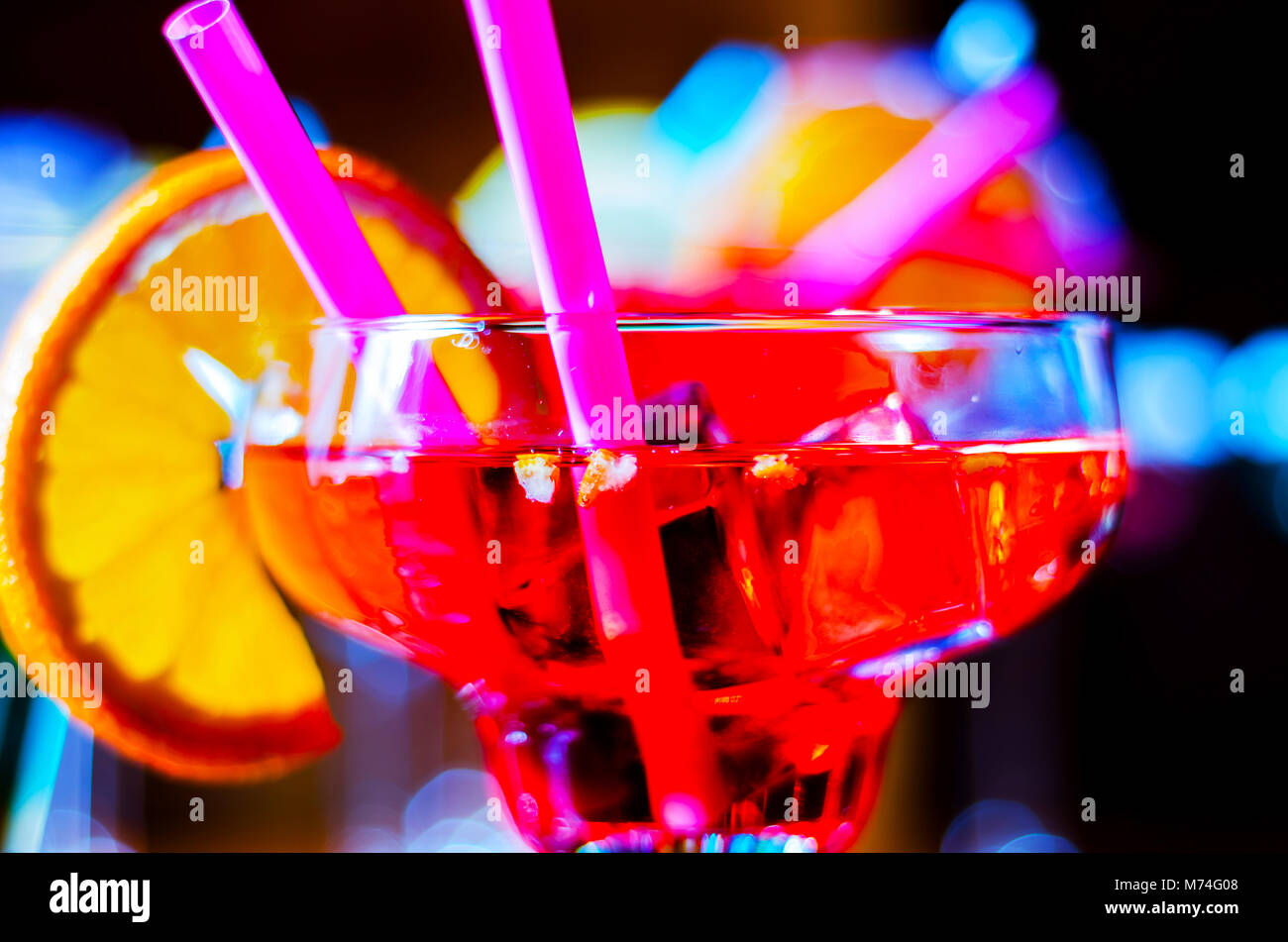 Tasty and colorful drinks based on various alcohols, syrups and ...