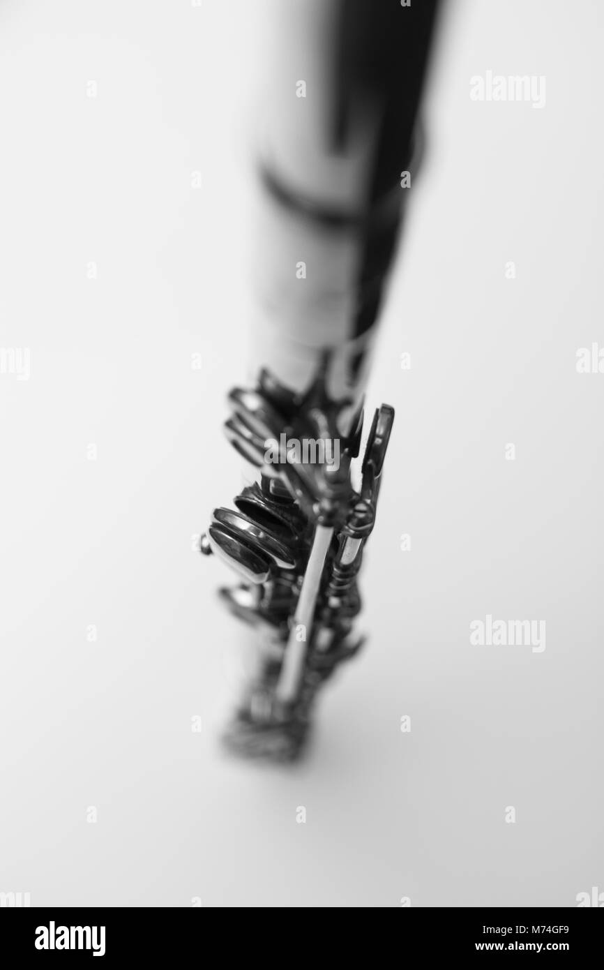 Close up of keys from a flute. Classical musical instrument Stock Photo ...