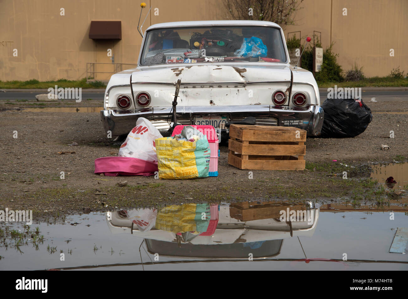 Homeless Family Living In Car