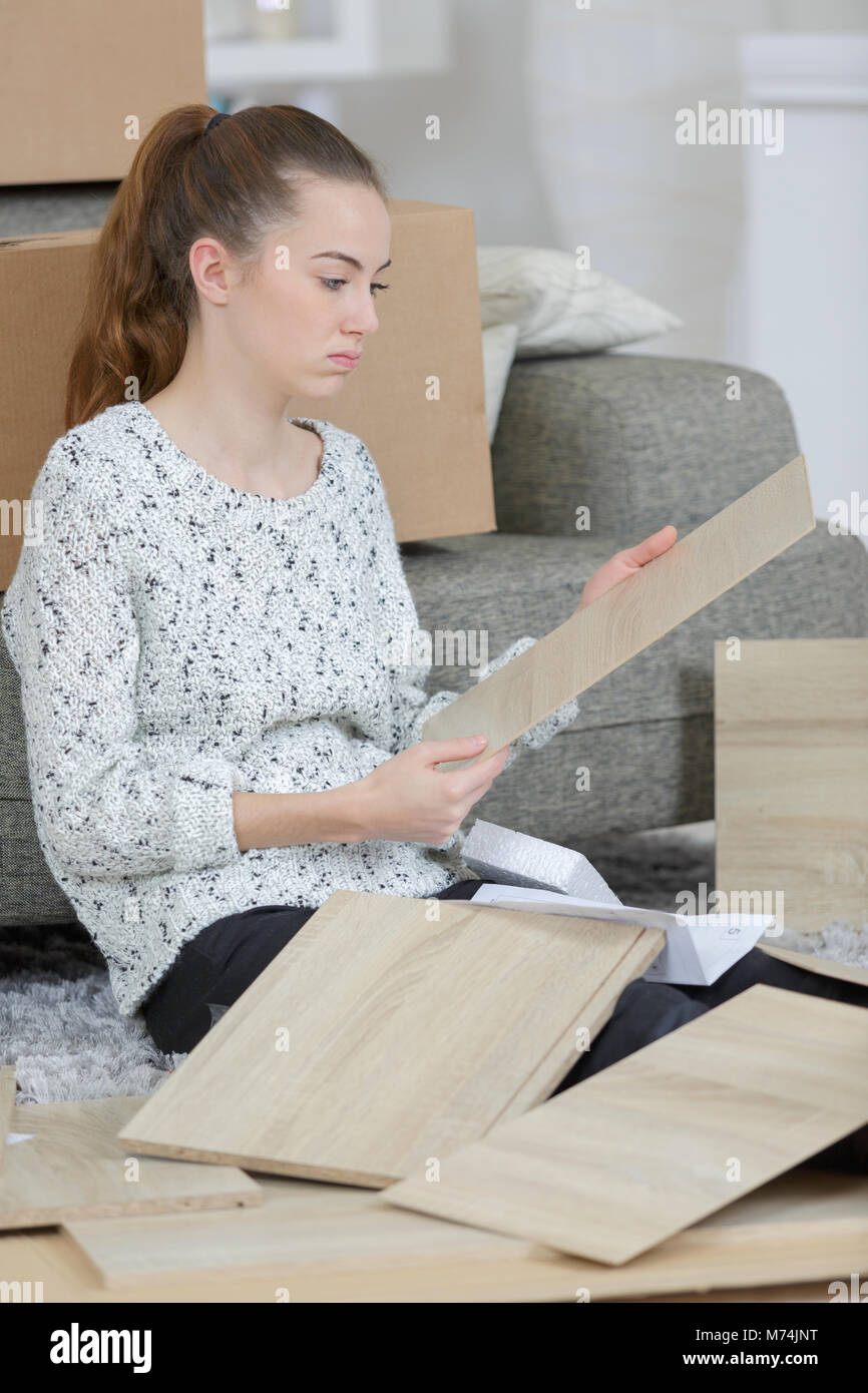 Confused female construction hi-res stock photography and images - Alamy