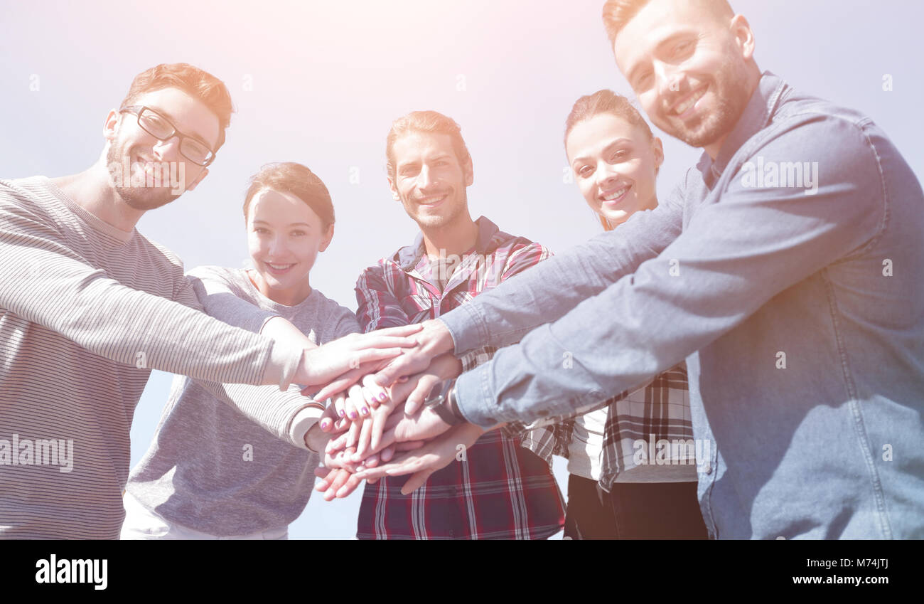 concept of teamwork. business people joined hands Stock Photo - Alamy