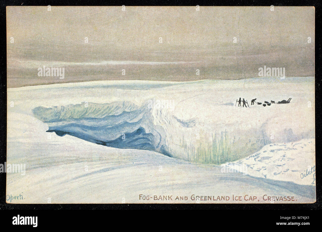 Fog-Bank and Greenland Ice Cap, Crevasse. (NBY 443913 Stock Photo - Alamy