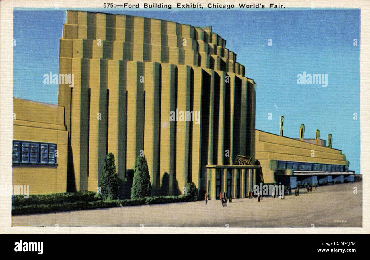 A photograph of the Ford Building exhibit at the Chicago World's Fair ...