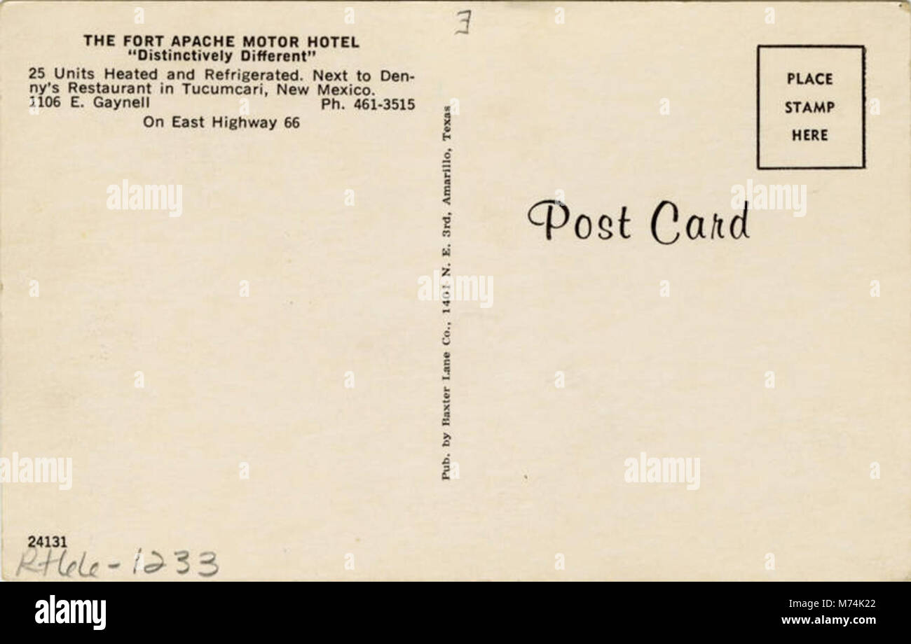 Photograph of the Fort Apache Motor Hotel, a historic location, likely ...