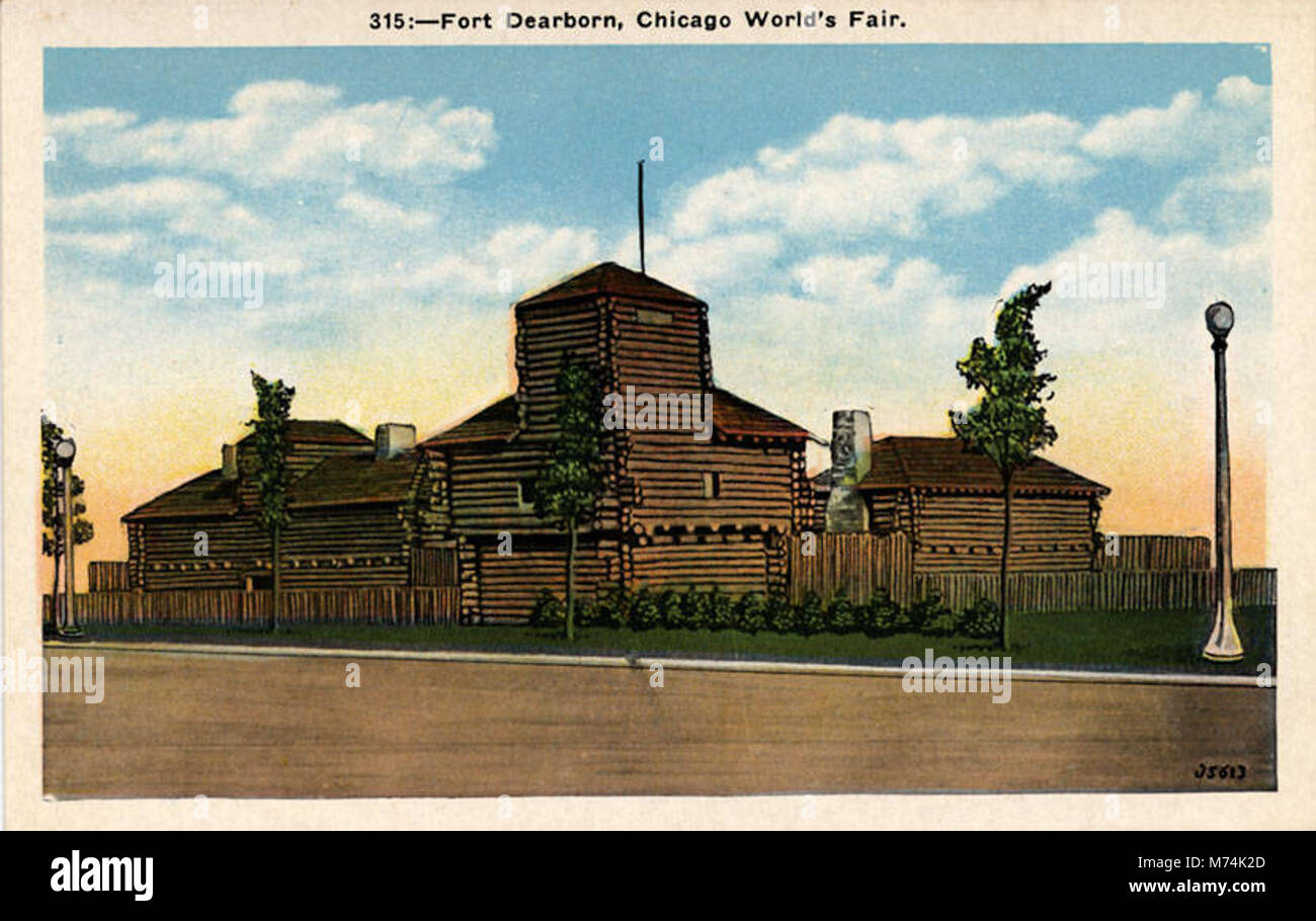 An image of Fort Dearborn, featured at the Chicago World's Fair ...