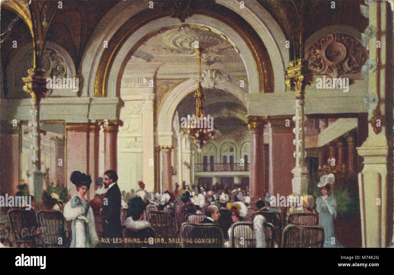 A photograph of the Casino and Concert Hall in Aix-les-Bains, France ...