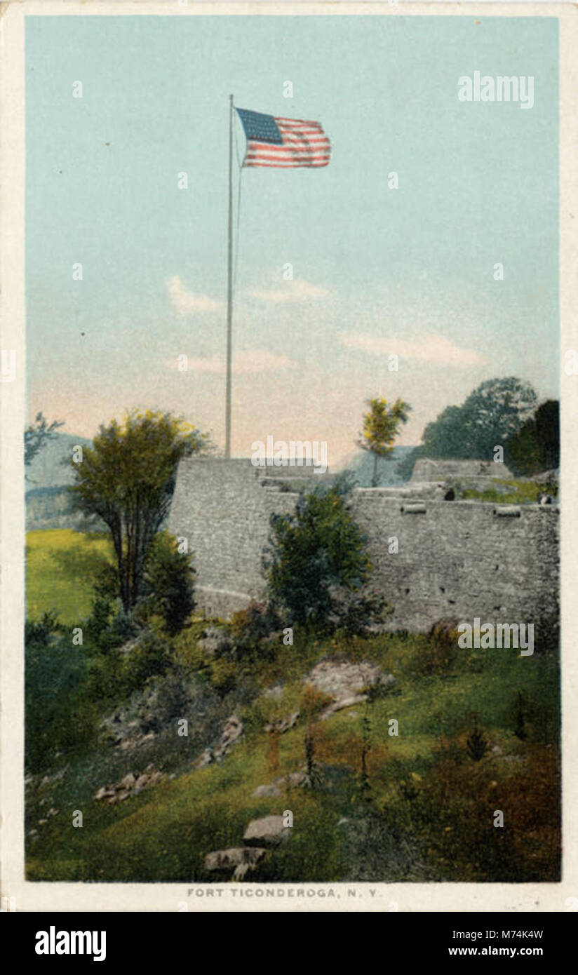 A historical image of Fort Ticonderoga, a key military site in the ...