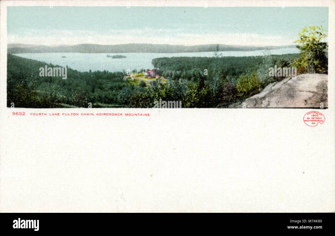 A scenic photograph of Fourth Lake in the Fulton Chain, located in the ...