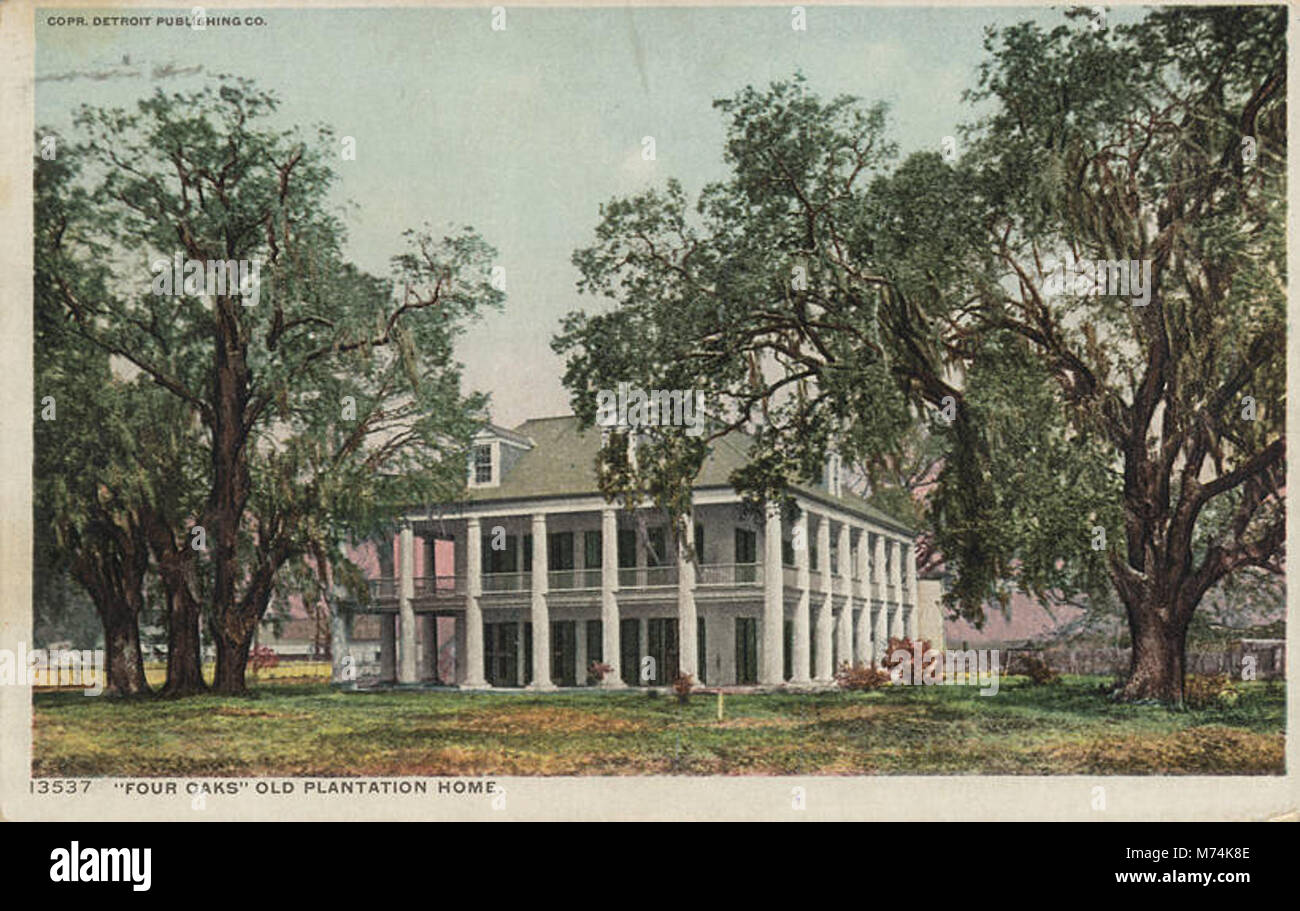A historical photograph of Four Oaks Old Plantation, capturing a ...