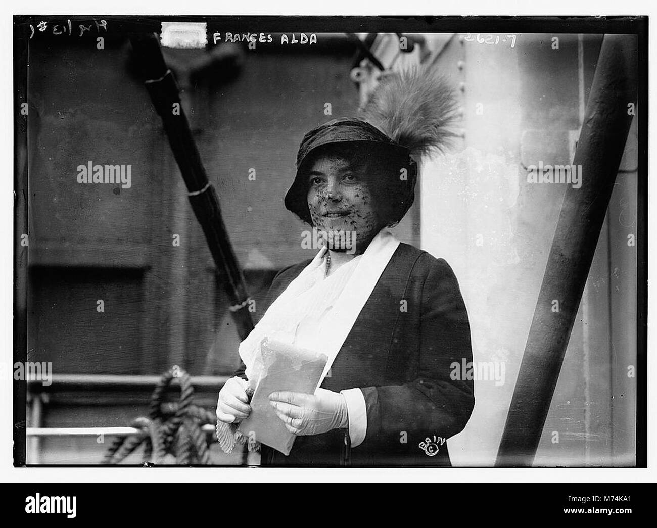 This image features Frances Alda, an acclaimed opera singer. She is ...