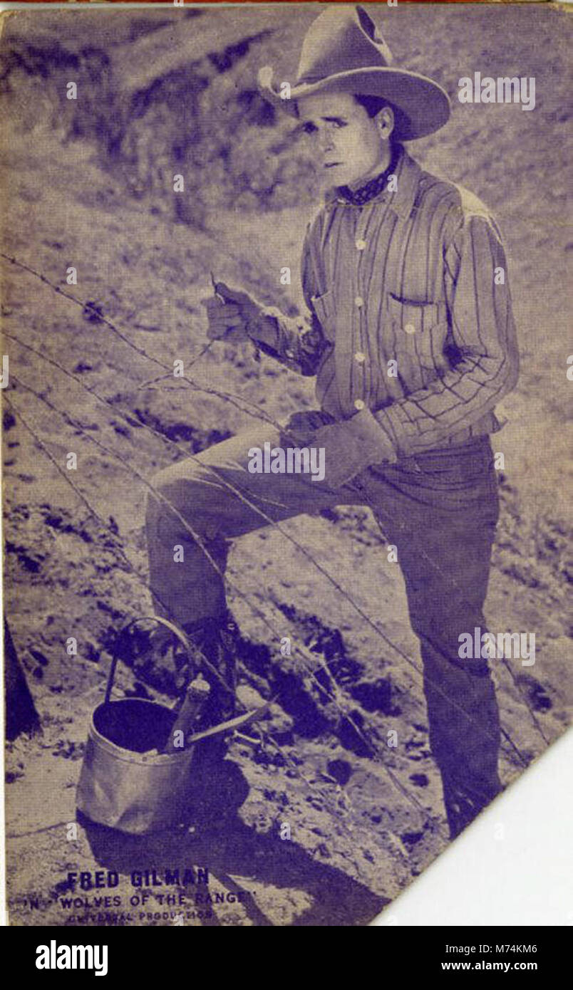 A promotional image of Fred Gilman in his role in 'Wolves of the Range ...