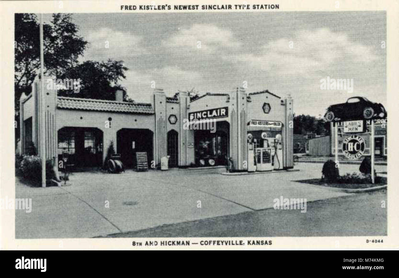 Photograph of Fred Kistler's latest Sinclair-type gas station located ...
